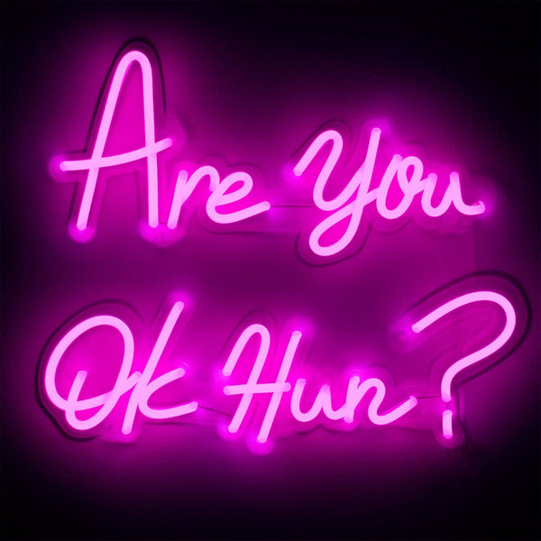 'are you ok hun?' pink neon led wall mountable sign – CULTUREEDIT