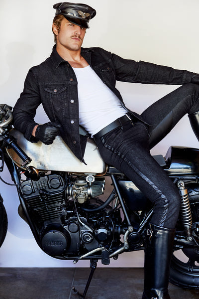 Tom of finland x cellblock 13 hustler slim jeans asphalt black ...